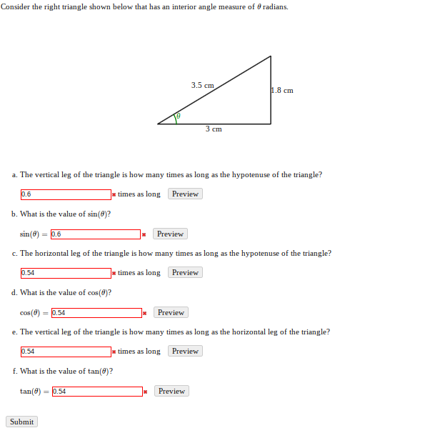 Solved Consider the right triangle shown below that has an | Chegg.com