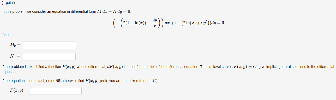 Solved In this problem we consider an equation in | Chegg.com