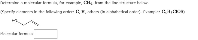 Solved Determine a molecular formula, for example, CH4, from | Chegg.com