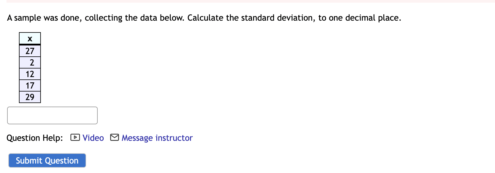 Solved A sample was done, collecting the data below. | Chegg.com