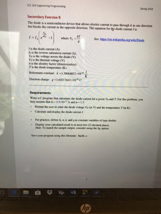 Solved Spring 2018 Ece 103 Engineering Programming Secondary 