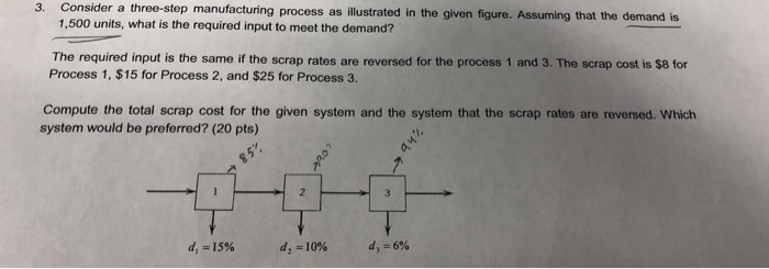 Solved Consider a three-step manufacturing process as | Chegg.com