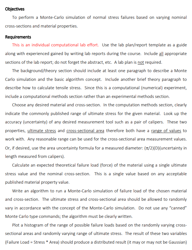 Solved Objectives To perform a Monte-Carlo simulation of | Chegg.com