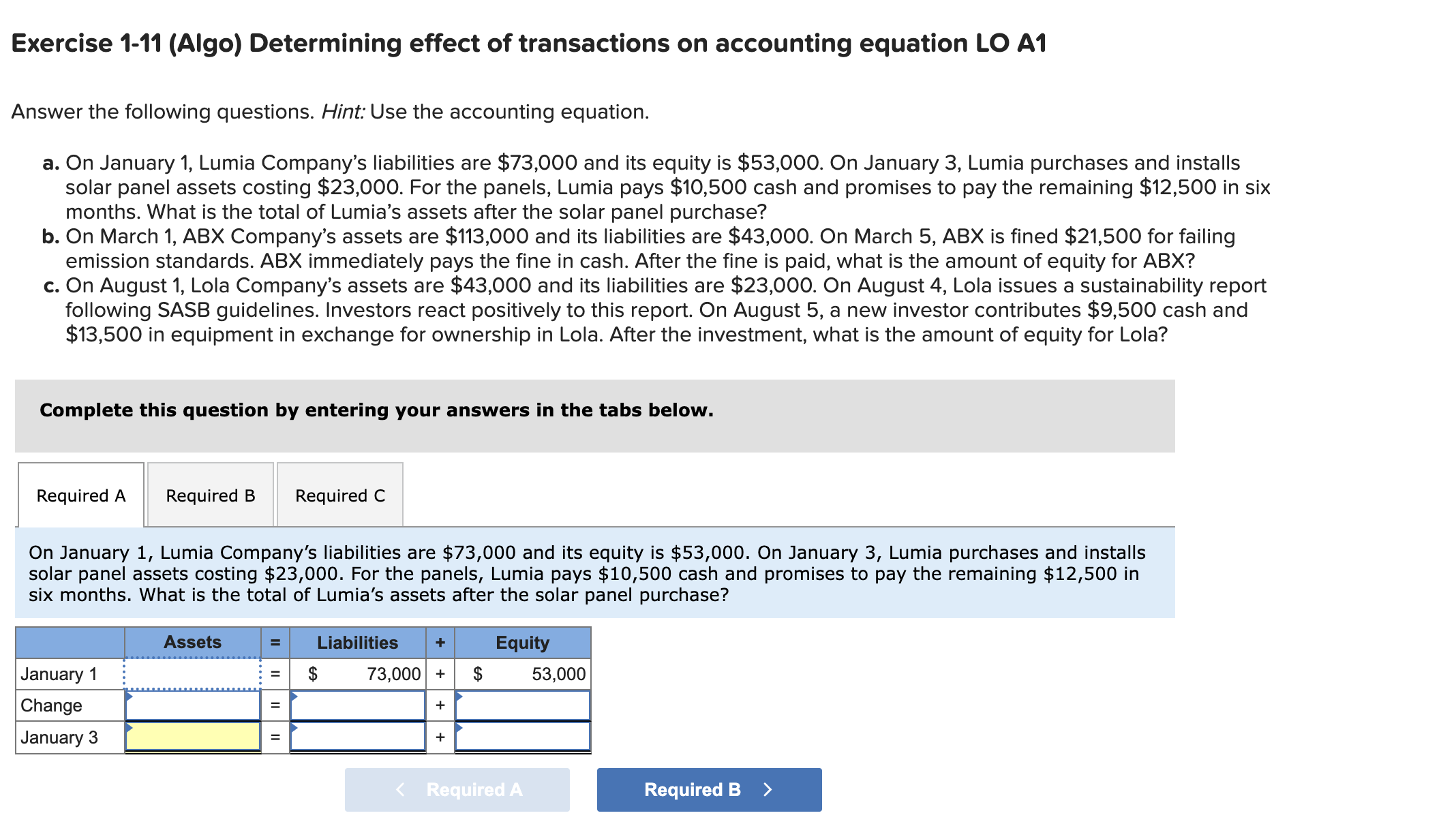 Solved Exercise 1-11 (Algo) Determining effect of | Chegg.com