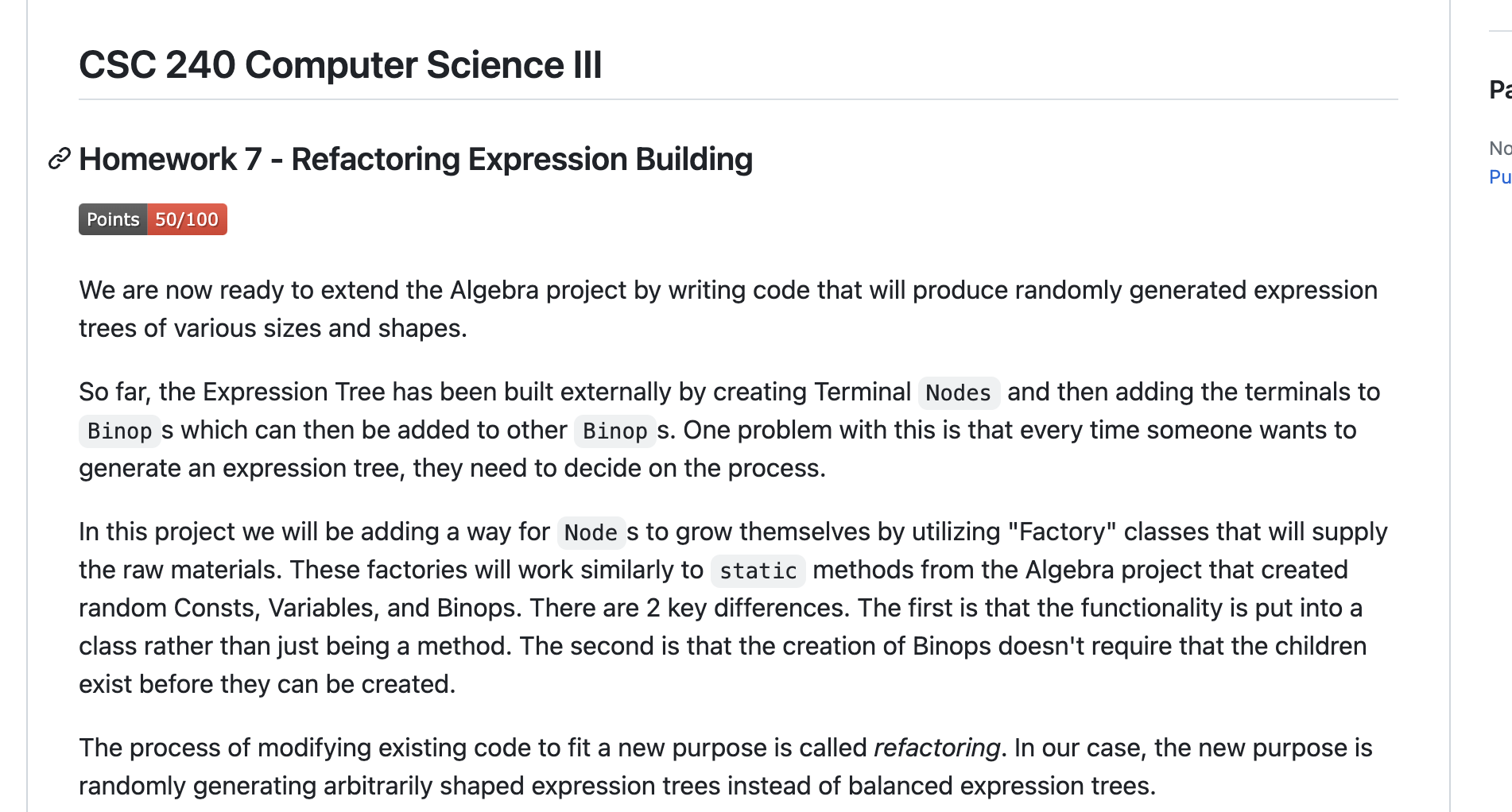 Solved 2 Homework 7 - Refactoring Expression Building We are | Chegg.com