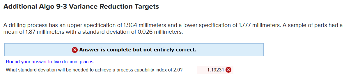 Solved Additional Algo 9-3 Variance Reduction Targets A | Chegg.com
