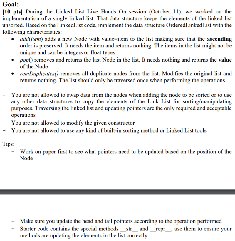 class Node: def __init__(self, value): self.value = | Chegg.com