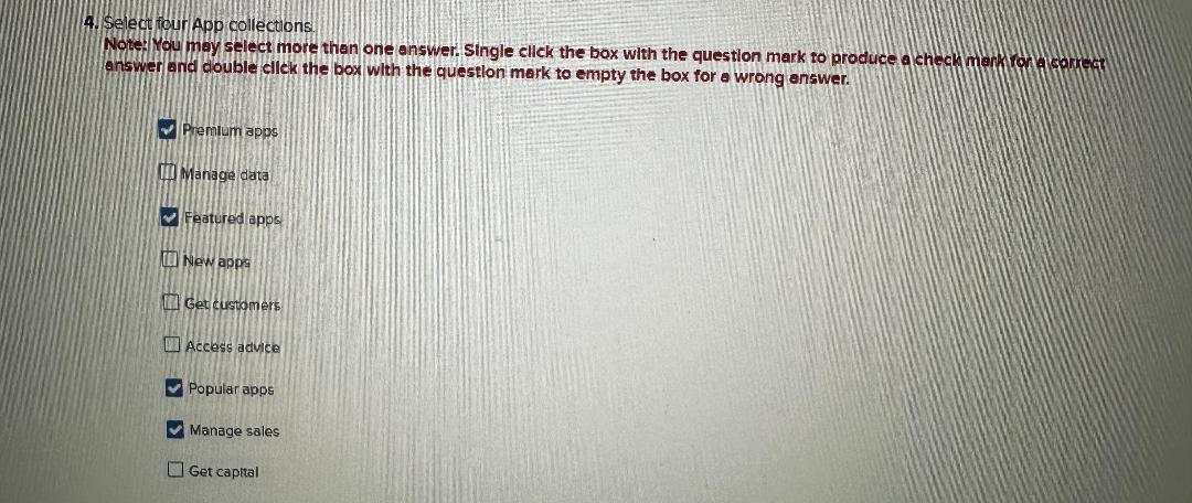 Solved Select four App collections.Note: You may select more | Chegg.com