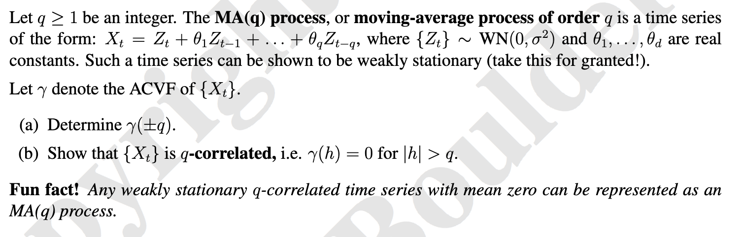 Solved Let q> 1 be an integer. The MA(q) process, or moving | Chegg.com Solved Let q> 1 be an integer. The MA(q) process, or moving | Chegg.com