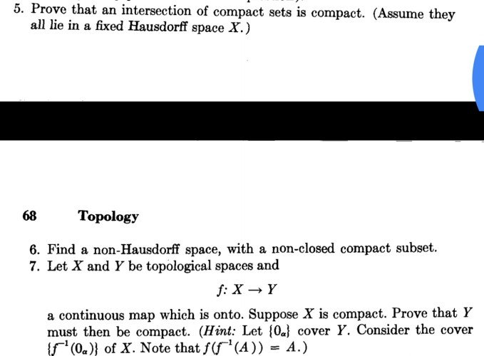 Solved 5. Prove that an intersection of compact sets is | Chegg.com