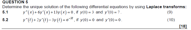 Solved Determine the unique solution of the following | Chegg.com