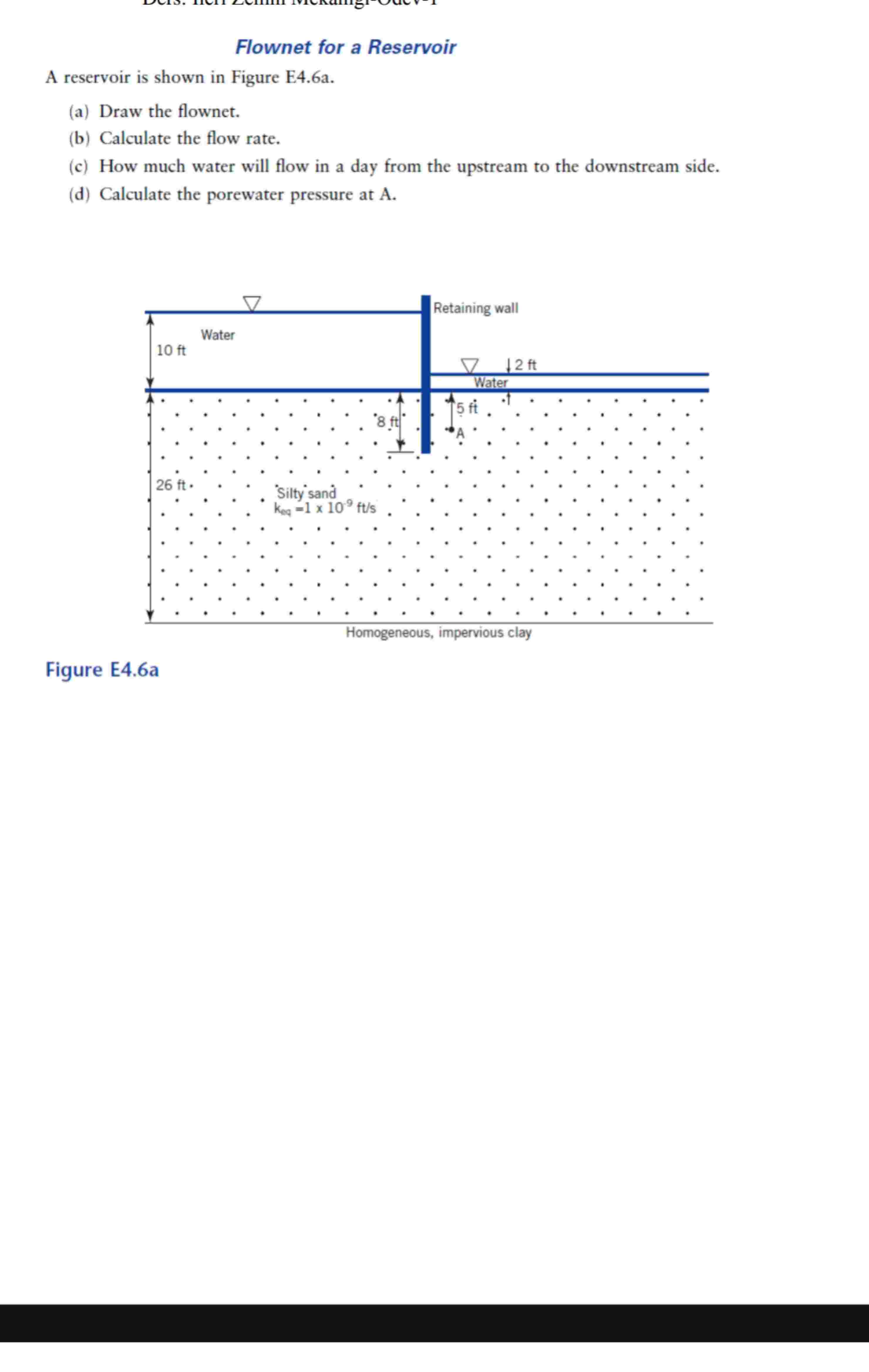 Solved Flownet for a ReservoirA reservoir is shown in Figure | Chegg.com