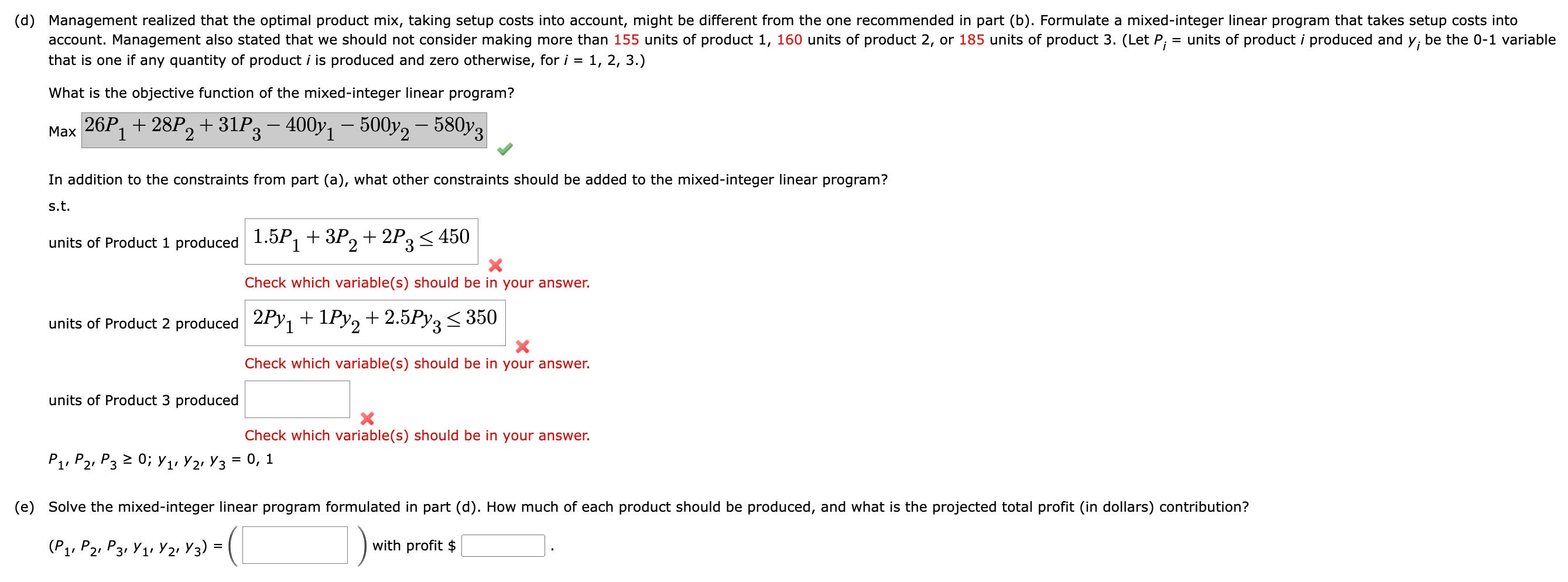 Solved product 3 . (a) Formulate a linear programming model | Chegg.com