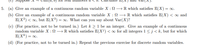 5. (a) Give an example of a continuous random | Chegg.com