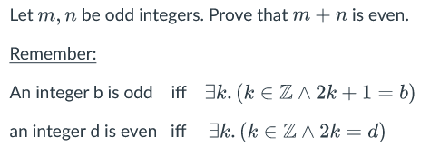 Solved Let m,n be odd integers. Prove that m+n is even. | Chegg.com