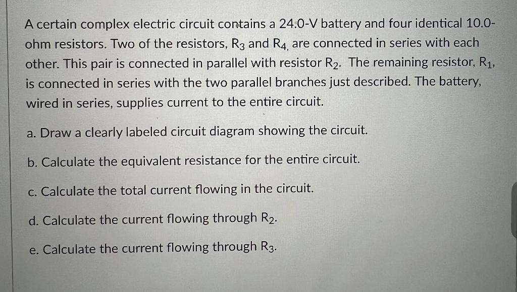 Solved A certain complex electric circuit contains a 24.0−V | Chegg.com