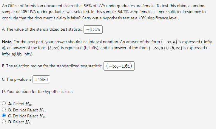 Solved An Office of Admission document claims that 56\% of | Chegg.com