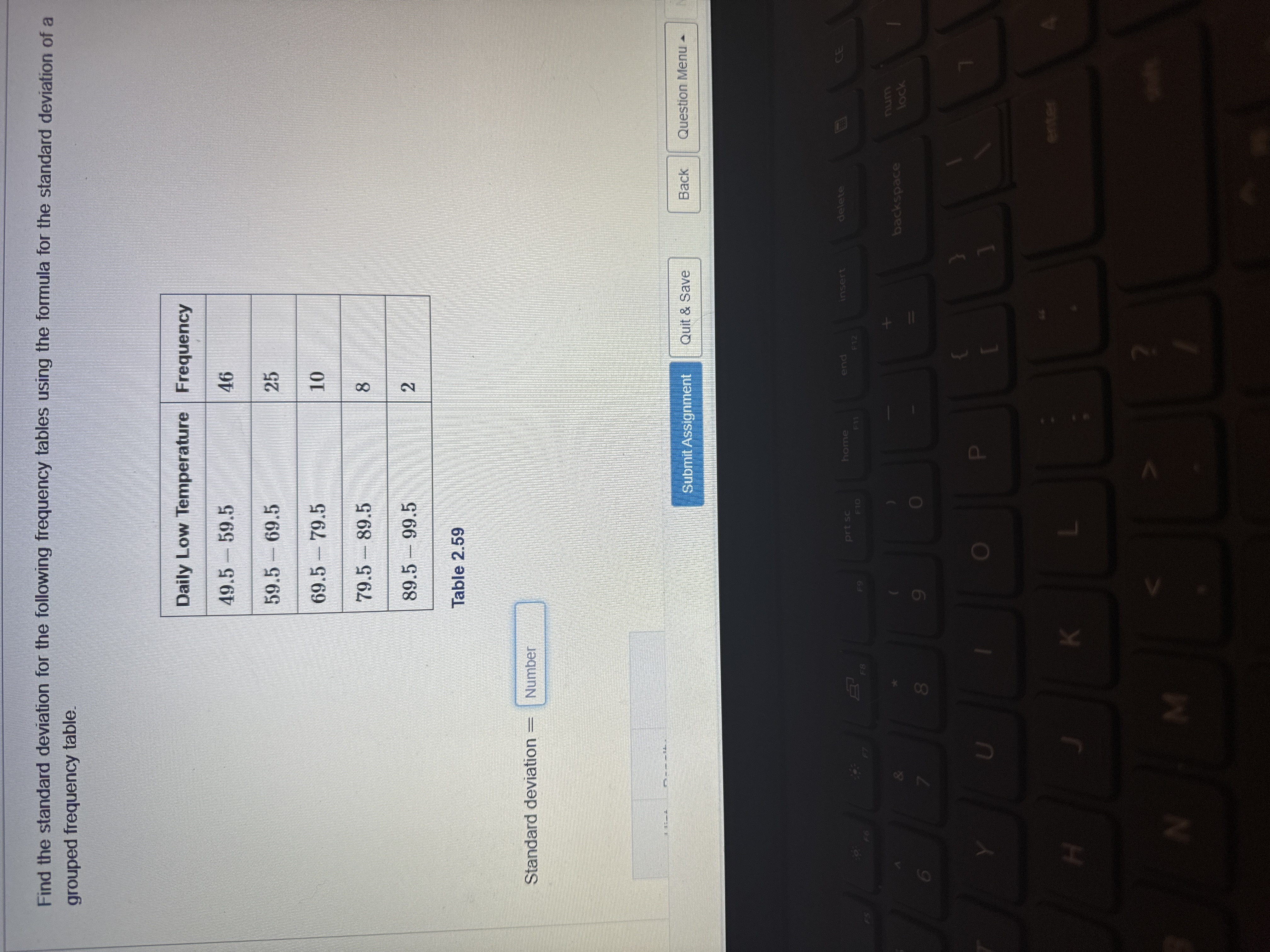 Solved find the standard divation for the following | Chegg.com