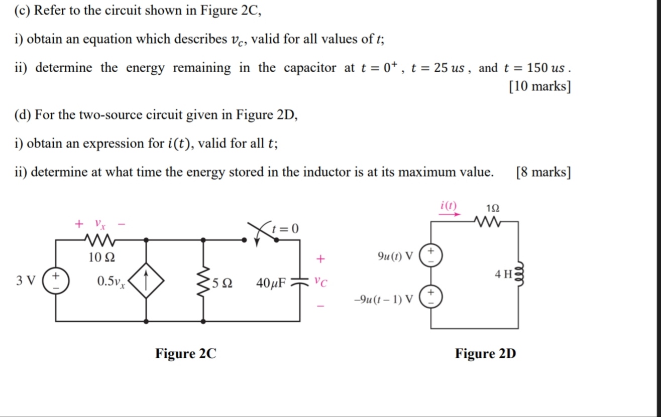 Solved (c) Refer to the circuit shown in Figure 2C, i) | Chegg.com