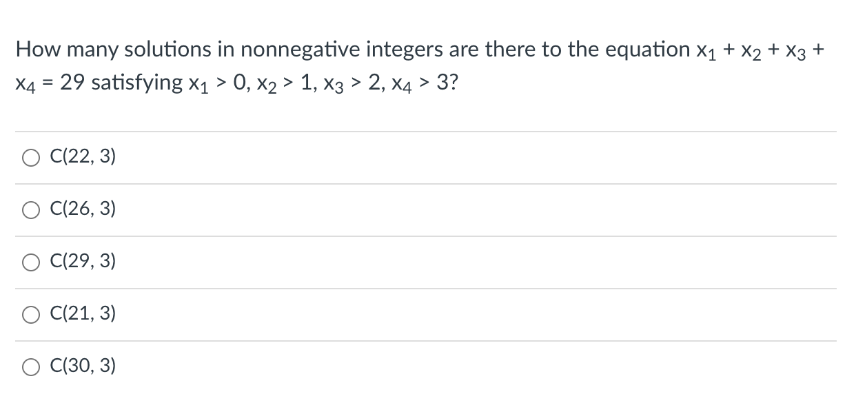 Solved How many solutions in nonnegative integers are there | Chegg.com