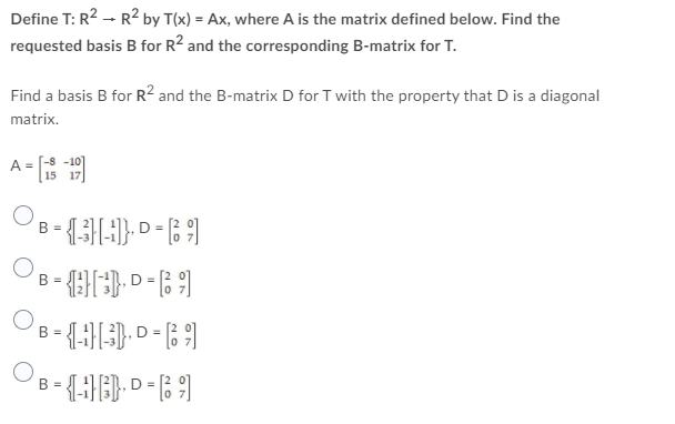 Solved Define T: R2 → R2 by T(x) = Ax, where A is the matrix | Chegg.com