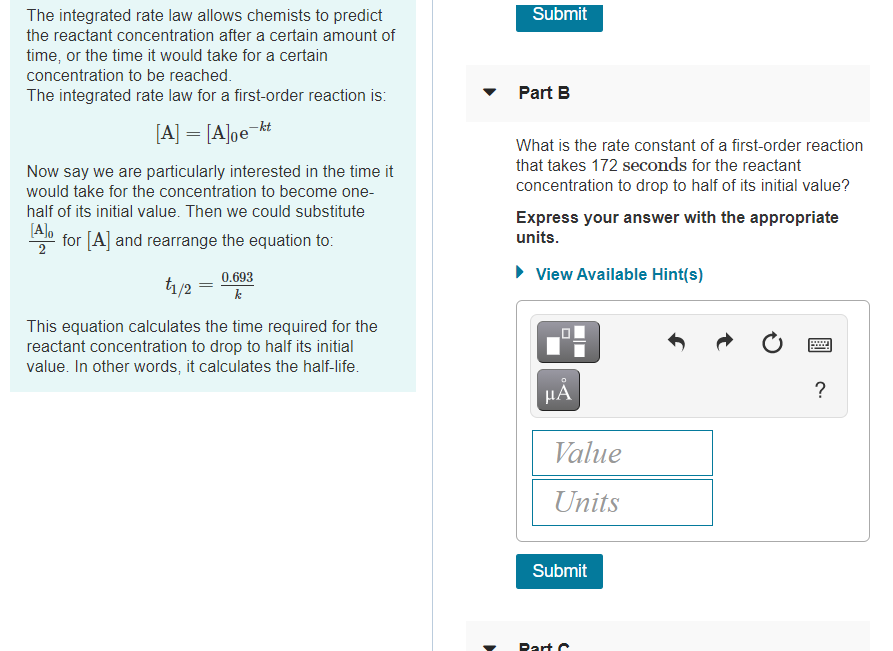 Solved Constants Periodic Table 1/2 = The integrated rate | Chegg.com