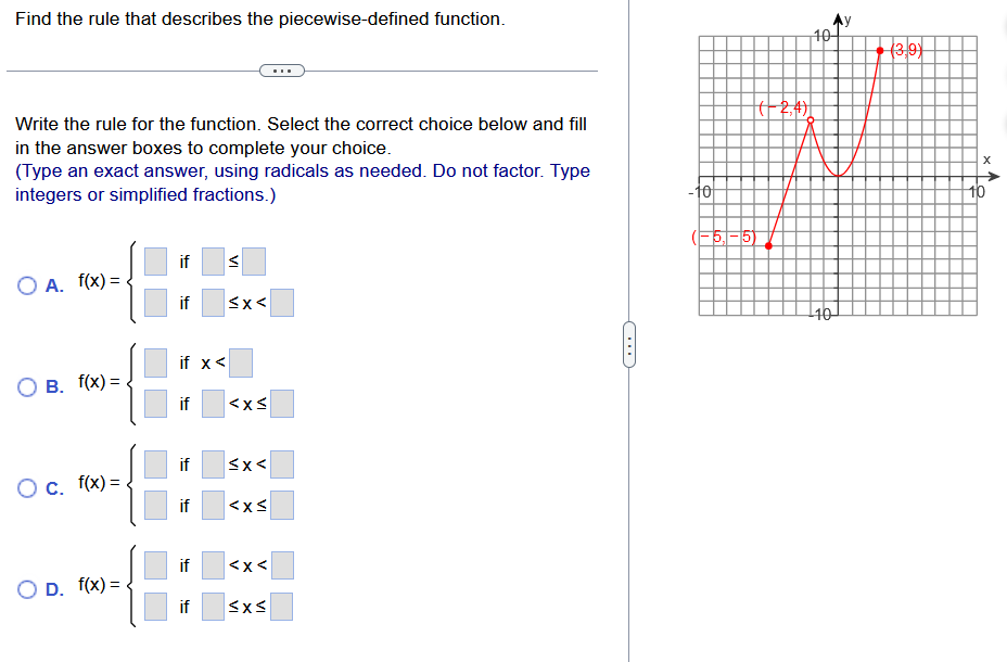 Solved Find the rule that describes the piecewise-defined | Chegg.com