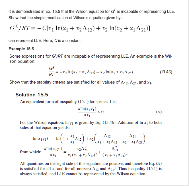 It is demonstrated in Ex. 15.5 that the Wilson | Chegg.com