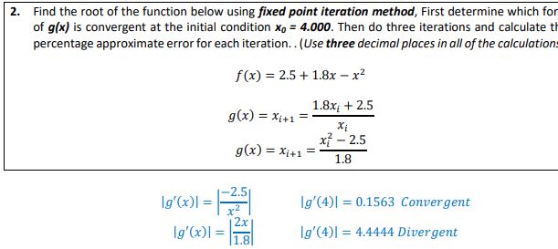 Solved f(x)=x2−3e−x−4 For fixed point method, g(x) can be | Chegg.com