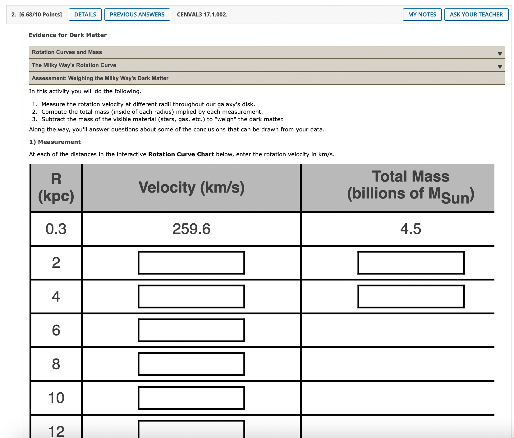 Solved M=Gr⋅v2G=4.5×10−6M⊙⋅s2kpc⋅km2r=0.3kpcv=259.6 | Chegg.com