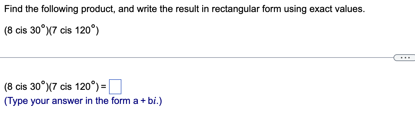 Solved Find the following product, and write the result in | Chegg.com