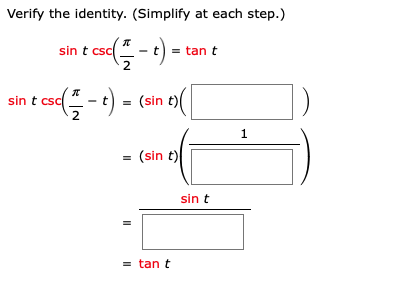 Solved Verify the identity. (Simplify at each step.) tant | Chegg.com