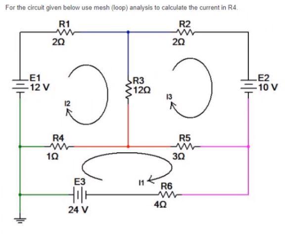 Solved For the circuit given below use mesh (loop) analysis | Chegg.com