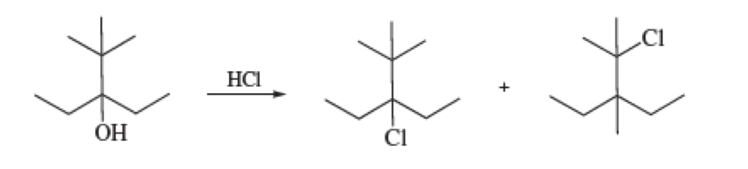 Solved The reaction of 3-tert-butyl-3-pentanol with | Chegg.com
