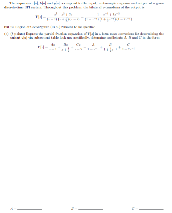 Solved The sequences x[n],h[n] and y[n] correspond to the | Chegg.com
