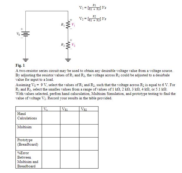 Solved R1 V = [ ] Vs V1 = (R1 + R2] V2 = [R1 + Rz] Vs ] R2 + | Chegg.com