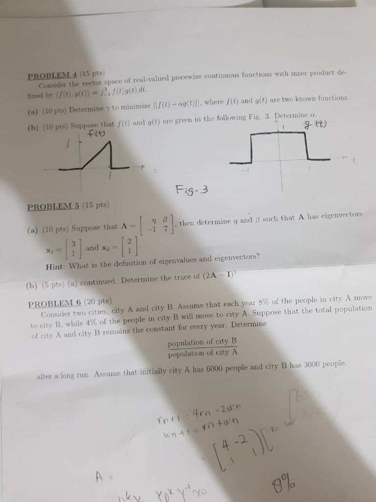 Solved PROBLEM 4 (15 pts) Consider the vector space of | Chegg.com