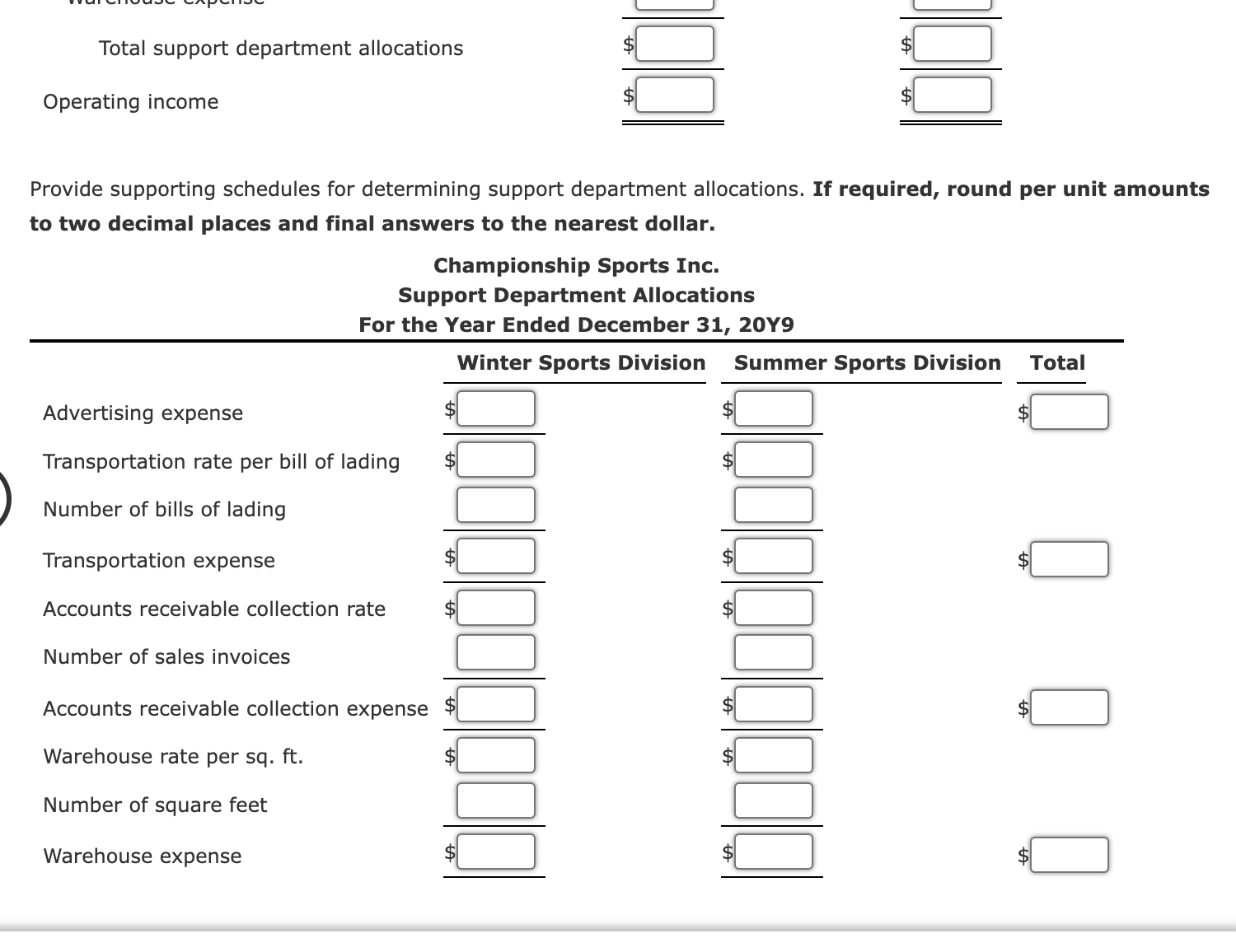 Solved Prepare a divisional income statement with two column | Chegg.com