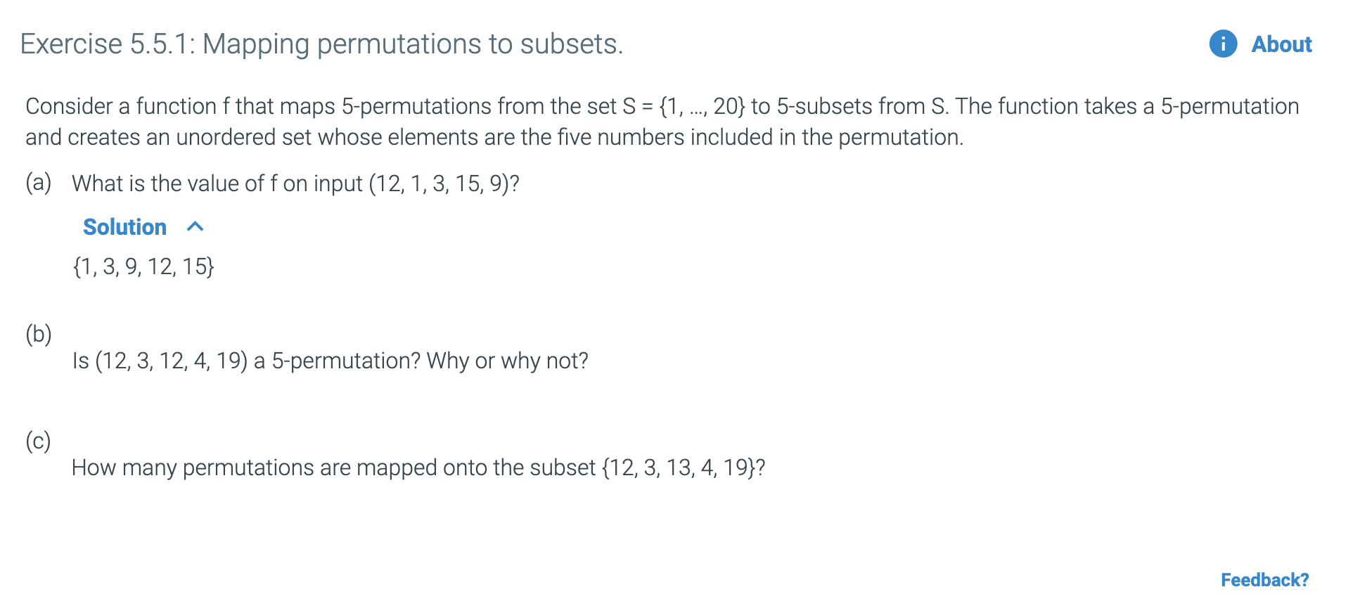 Solved Exercise 5 5 1 Mapping Permutations To Subsets A