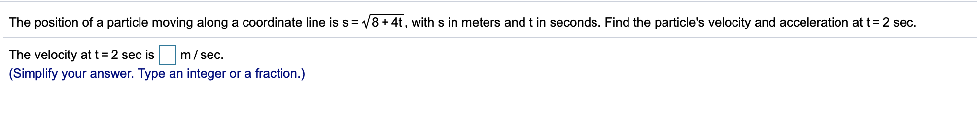Solved The position of a particle moving along a coordinate | Chegg.com