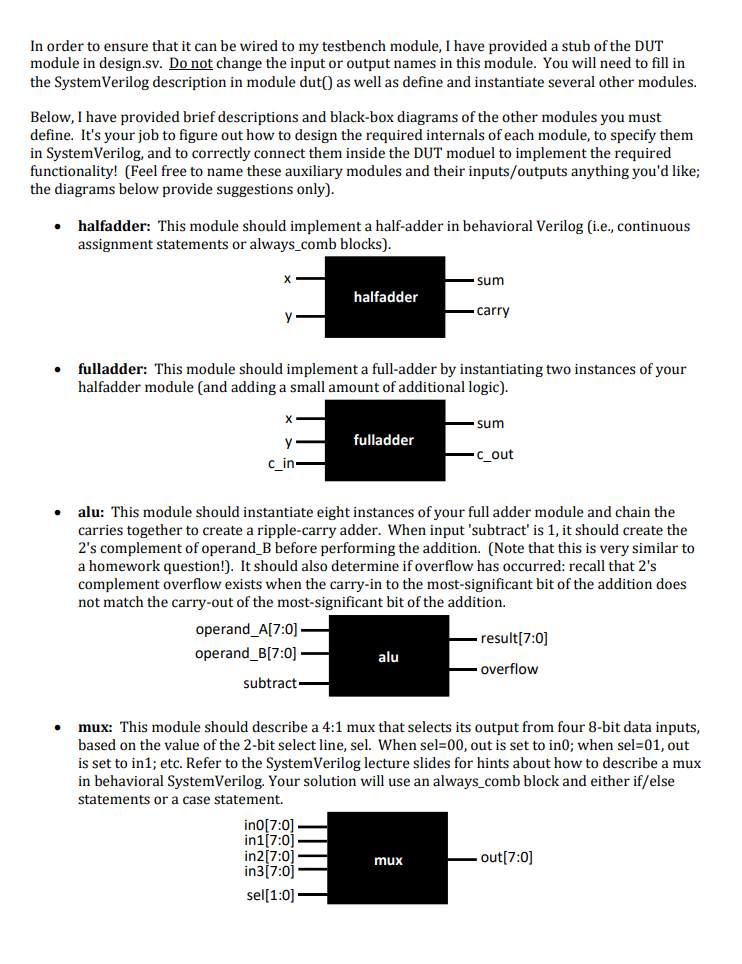 EE 2420: Digital Logic Spring 2020, Laboratory 5 For | Chegg.com