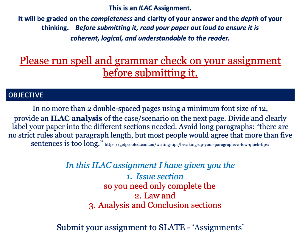 Solved This is an ILAC Assignment. It will be graded on the | Chegg.com