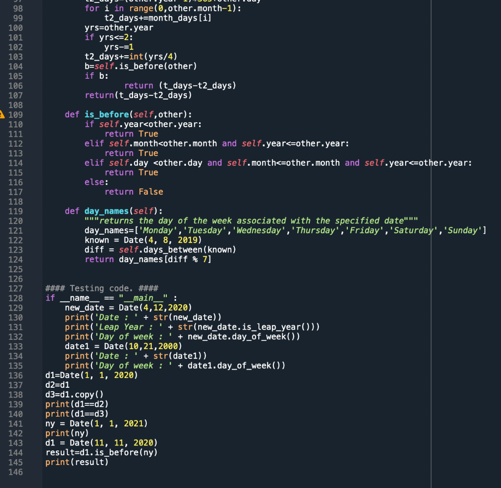 Solved Problem 3: Another Date client: using the dict object | Chegg.com