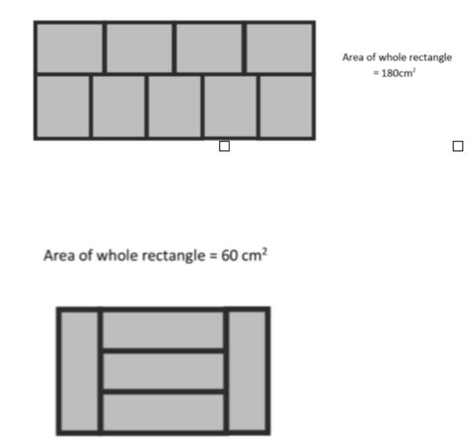 Solved Area of whole rectangle = 180cm Area of whole | Chegg.com
