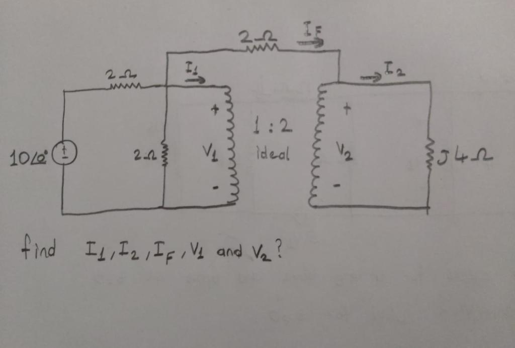 Solved find I1,I2,IF,V1 and V2 ? | Chegg.com