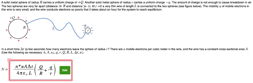 Solved A solid metal sphere of radius R carries a uniform | Chegg.com