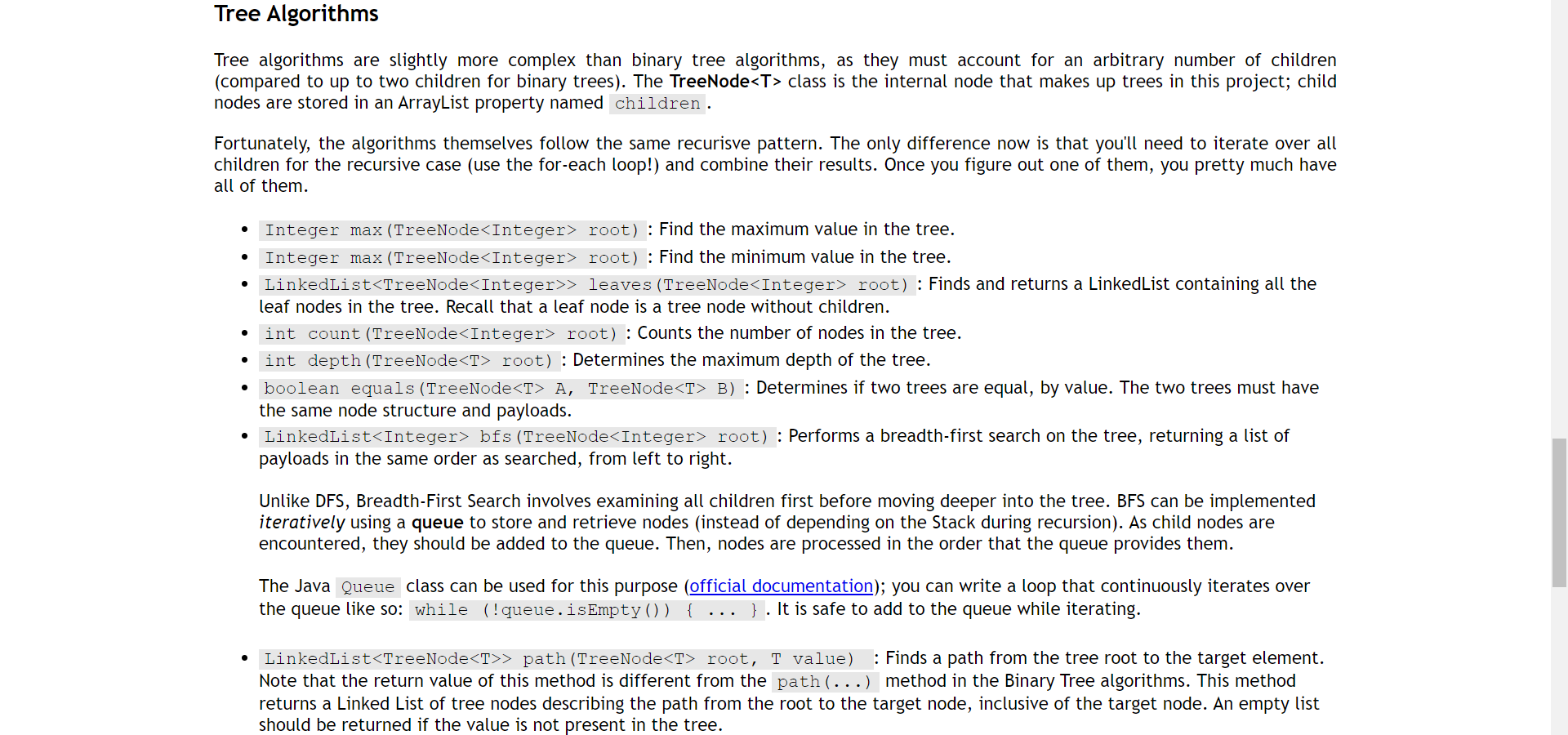Solved package trees; import java.util.*; public class | Chegg.com