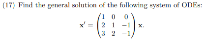 Solved (17) Find the general solution of the following | Chegg.com