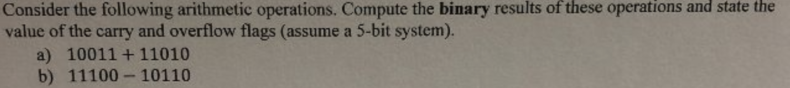 Solved Consider the following arithmetic operations. Compute | Chegg.com