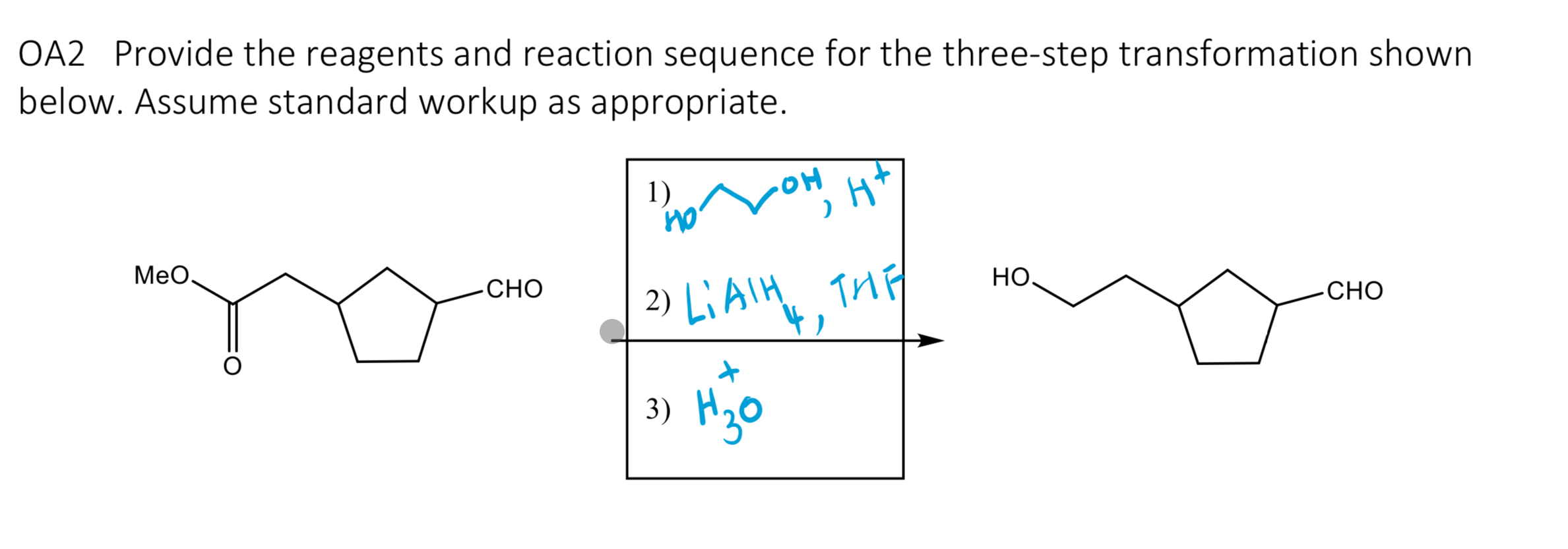 Solved OA2 Provide the reagents and reaction sequence for | Chegg.com